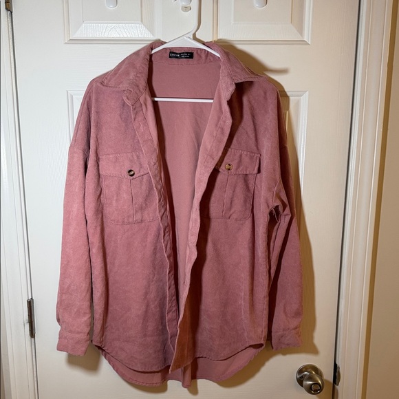 SHEIN | Tops | Shein Mauve Corduroy Shirt Jacket | Poshmark